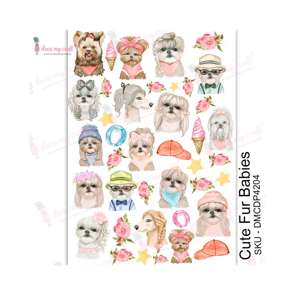 Transfer Me Cute Fur Babies Dress My Craft A4 - Badabadoc Art