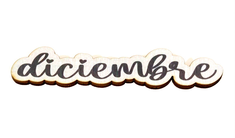 Palabra Madera Scrapbooking Impresa "diciembre" | Badabadoc Art