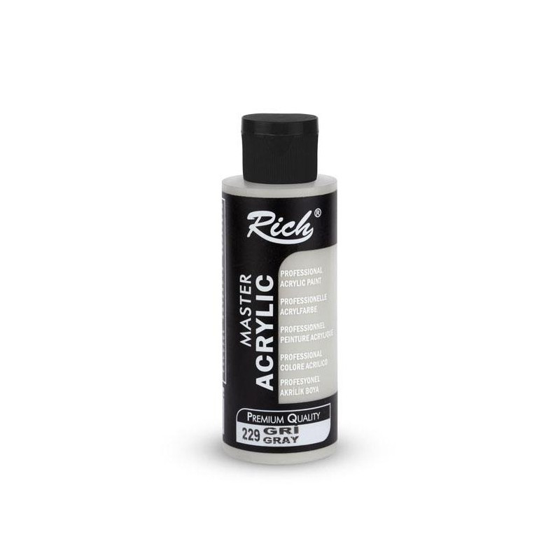 Pintura Acrílica Master Acrylic Rich Gris 120ml | Badabadoc Art